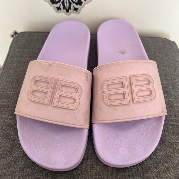 Balenciaga | Shoes | Balenciaga Lavender Slide Sandals Size 1 Made In ...
